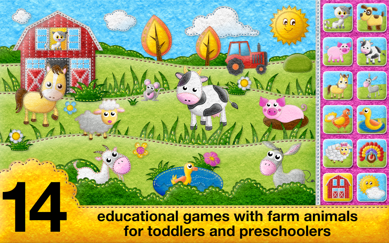 Toddler Animals: My First Felt Farm: Educational Games (Baby, Preschool ...