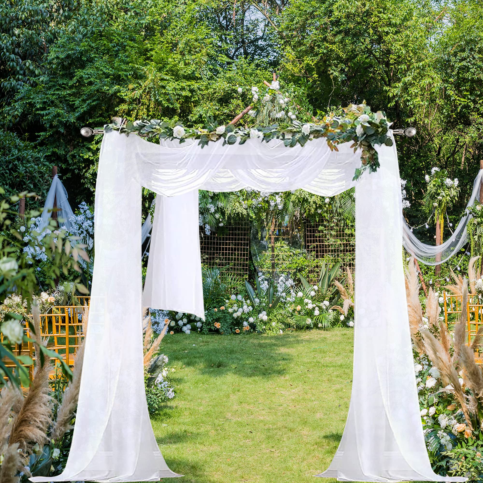 Chyhomenyc Extra Long White Sheer Curtains 144 inch 2 Panels Set ...