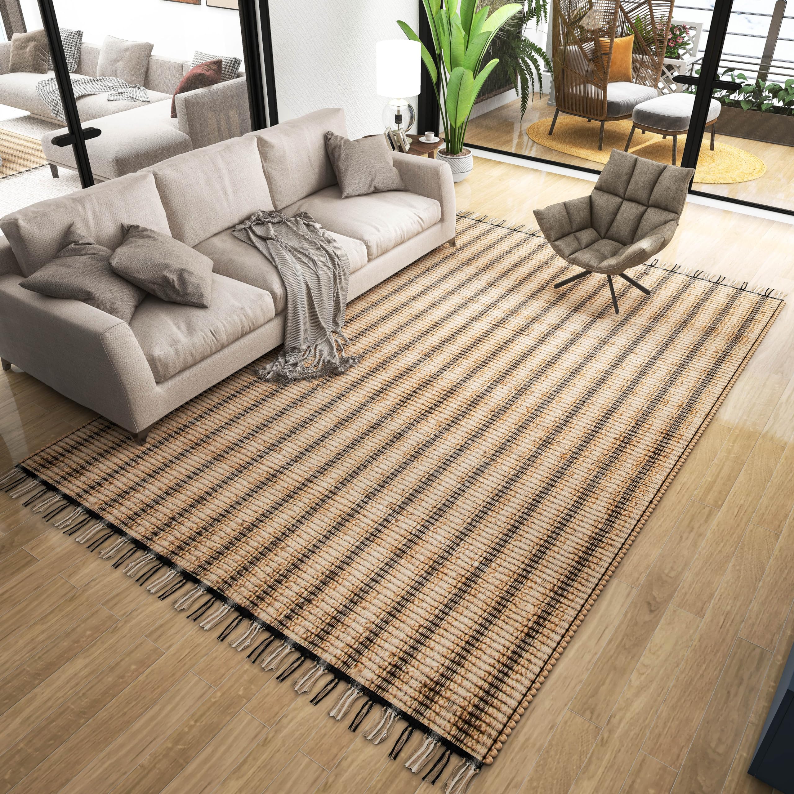 9x12 ft Handwoven Natural Jute Rug – Eco-Friendly Area Rug for Modern ...