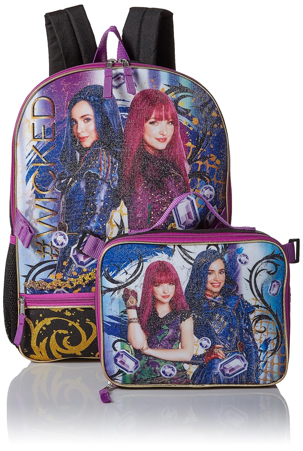 Disney Girls' Descendants Backpack with Lunch, Purple: Amazon.co.uk ...