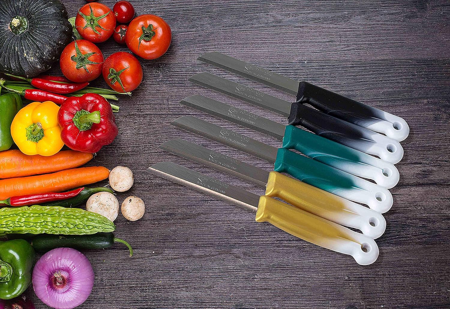 SMI – 12 Pcs Paring Knife Set Solingen, Vegetable Knife Serrated, Fruit ...