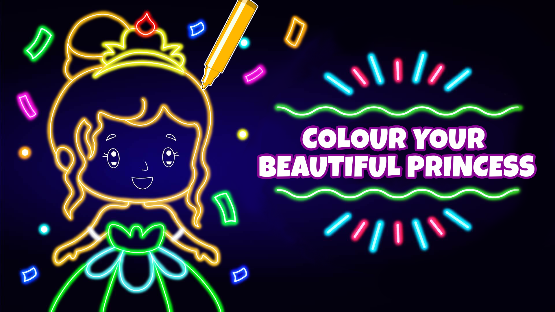 Doodle Glow Colouring & Drawing Games for Kids 🌟🎨 Kids Doodle, Glow ...