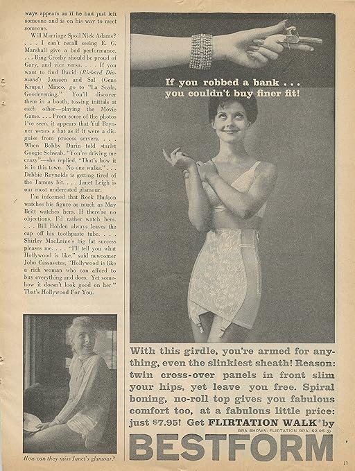 Amazon.com: Bra and Girdle ad 1960's original clipping magazine photo ...