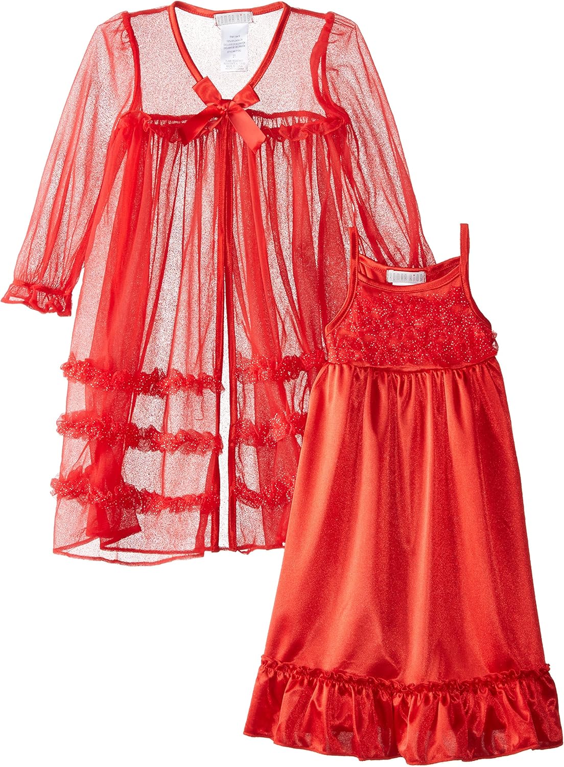 Amazon.com: Komar Kids Little Girls' Red Peignoir Gown Set: Clothing