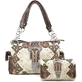 Amazon.com: Justin West Western Brown Purse Floral Buckle Concealed ...