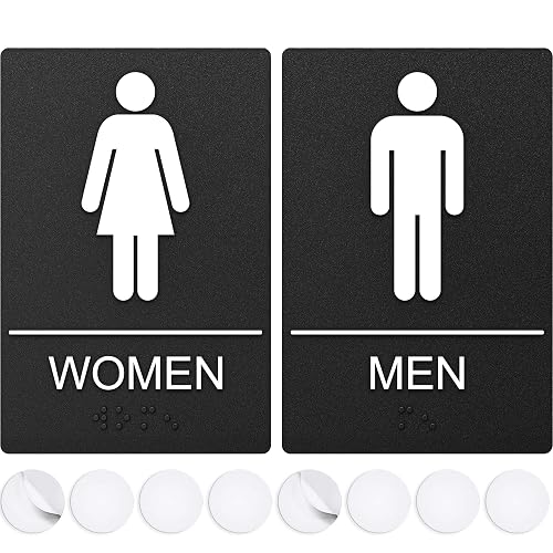 Bathroom Signs, Restroom Sign For Business - For Men and Women - 9" by ...