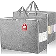 Amazon.com: 2Pack 105L Extra Large Storage Bags, Folding Moving Comforter Blanket Storage Bags ...
