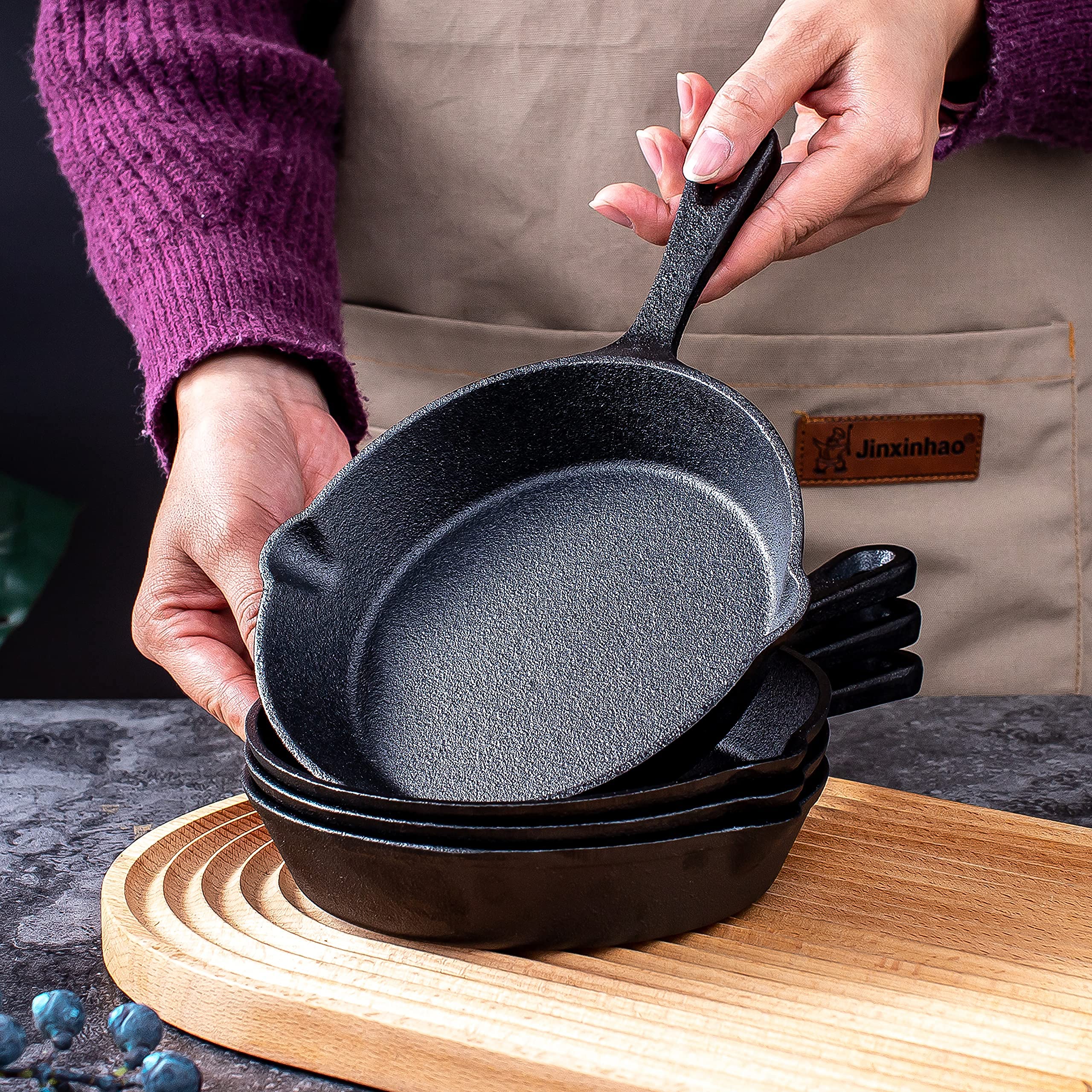 Mua Bruntmor 6" Black Pre-seasoned Cast Iron Frying Pan Set of 4, 6 ...
