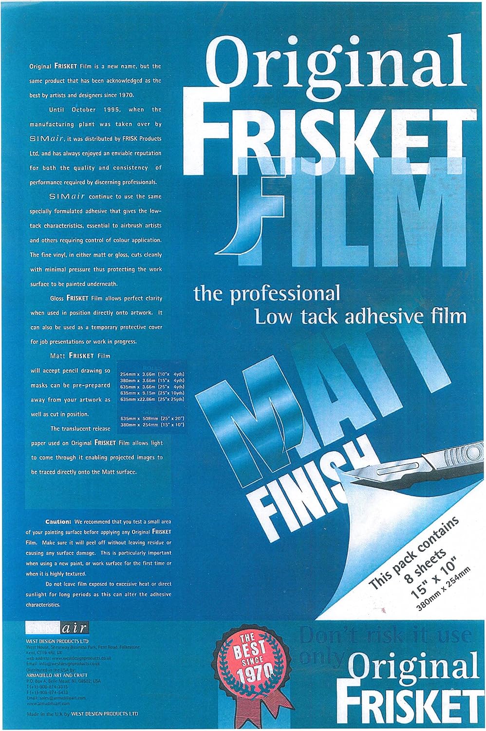 Amazon.com: Original Frisket 15-Inch by 10-Inch Matt Masking Film ...