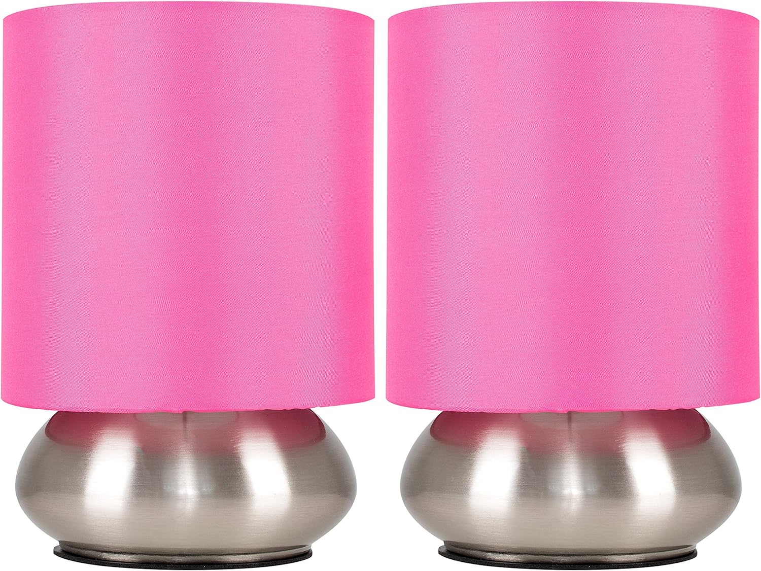 Pair of - Modern Chrome Touch Table Lamps with Pink Shades: Amazon.co ...