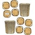 Amazon.com: Gold Foil Mini Dessert Paper Plates - Heavyweight - 4 x 4 ...
