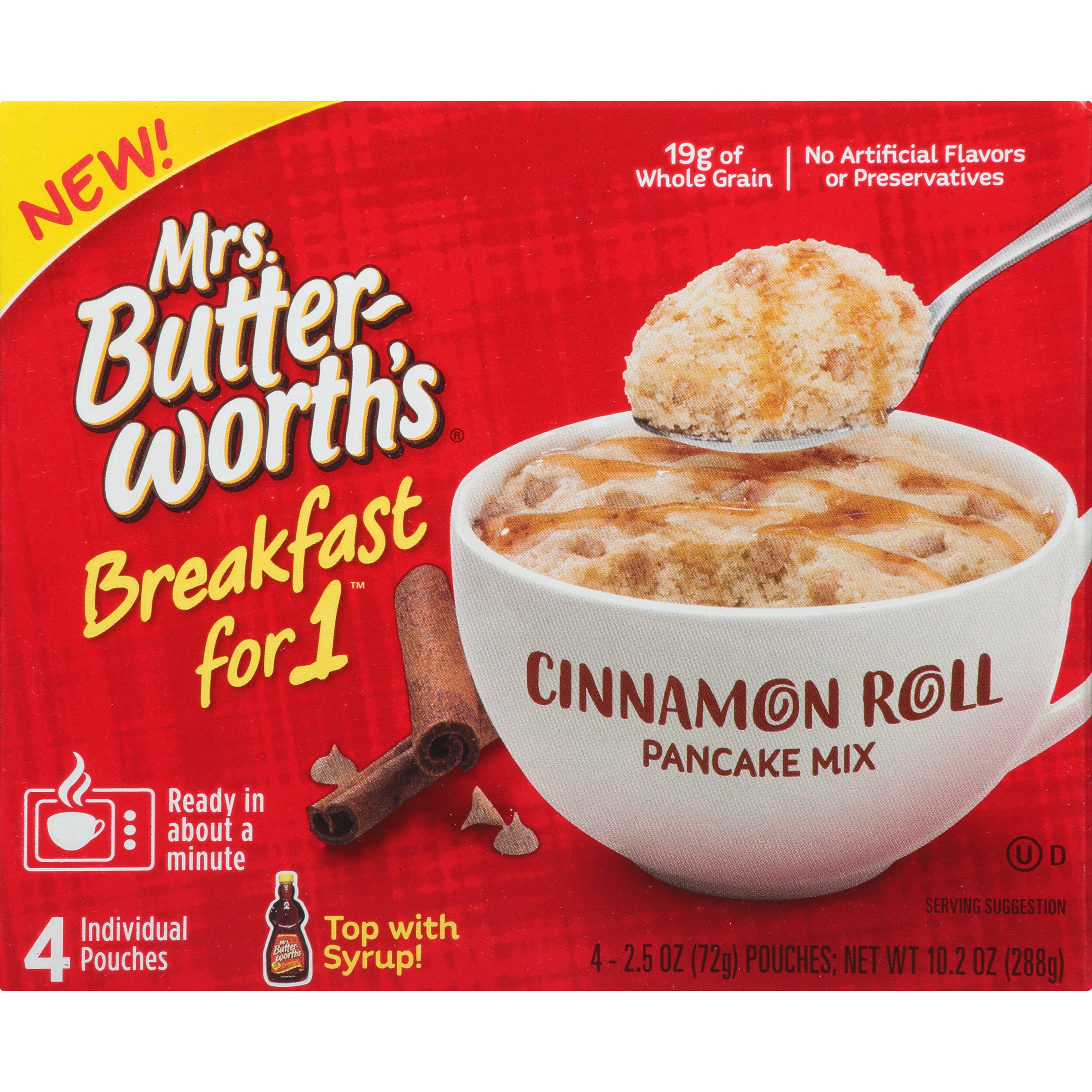 Amazon.com : Mrs. Butterworth's Breakfast for 1, Single Serve Pancake ...
