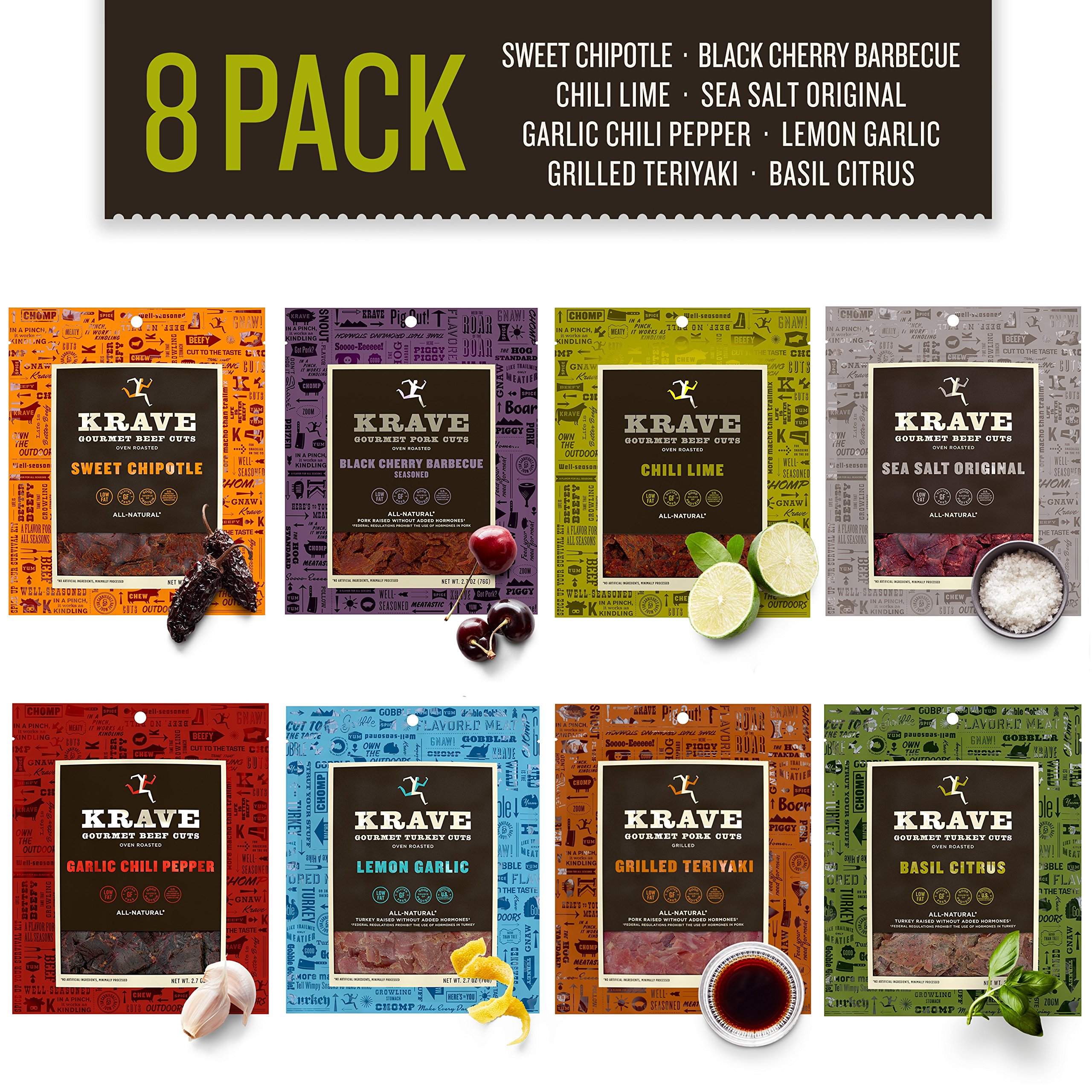 Amazon.com: KRAVE Meat Bars Variety Pack, 1.25 Ounce, 8 Count