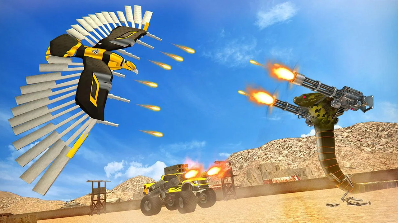 Real Snake Multirobot Transformation Fighting War Games; Free Offline ...