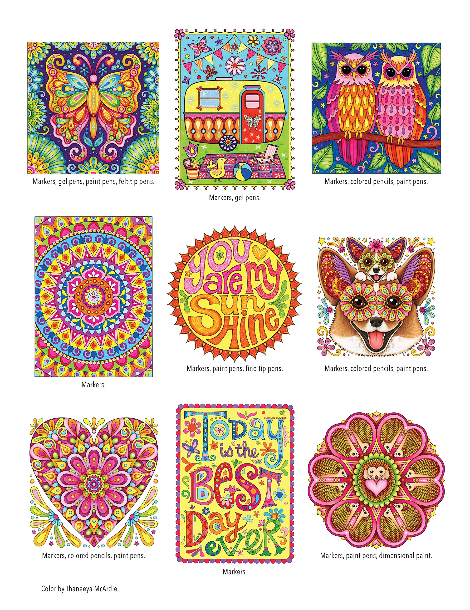 Think Happy! Coloring Book: Craft, Pattern, Color, Chill (Design ...