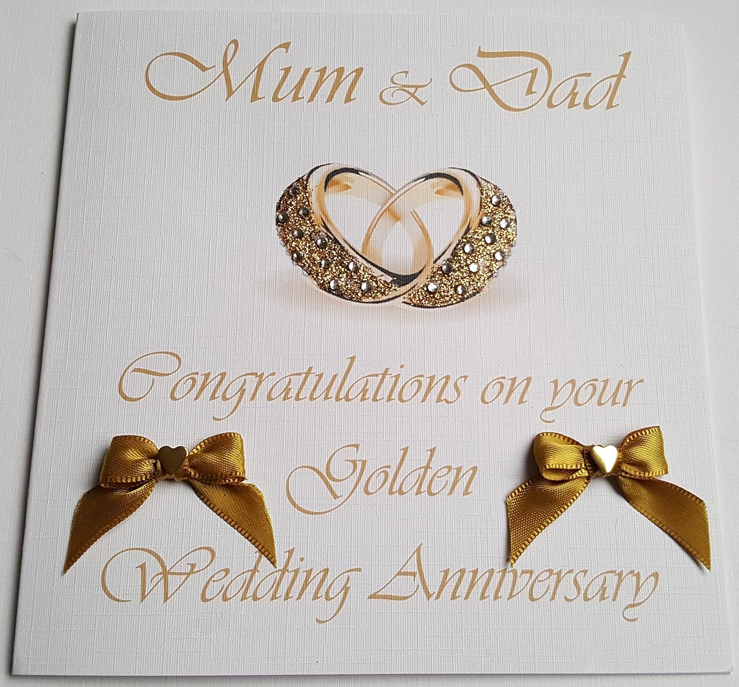 Happy Golden Wedding Anniversary Mum And Dad Handmade Card Amazon 