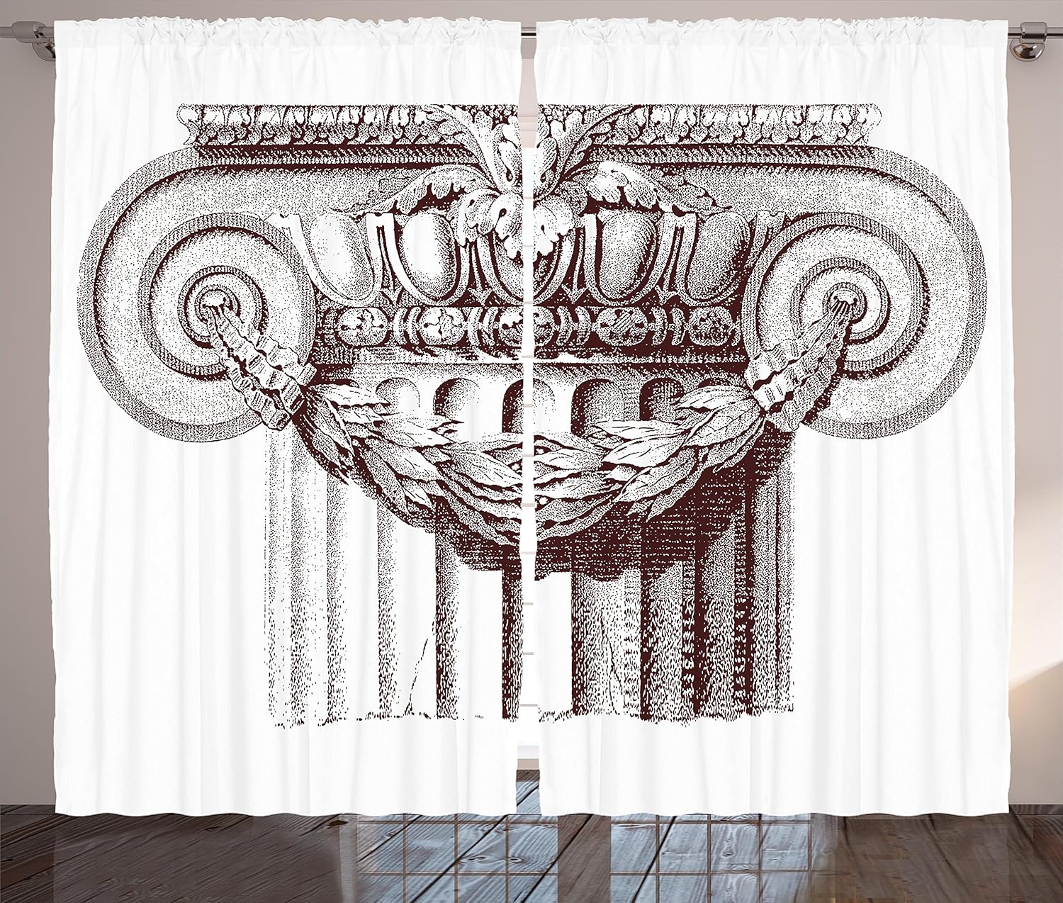 Amazon.com: Ambesonne Ancient Decor Curtains, Classical Antique Column ...