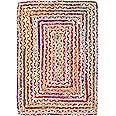 Amazon.com: Jute Cotton Multi Chindi Braid Rug 2X3' -Multi Color, Hand ...