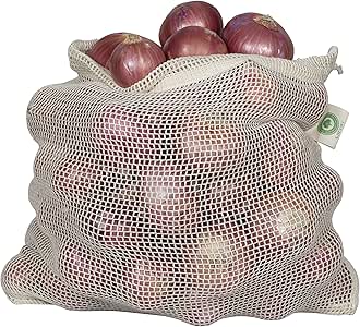 Amazon.com: Reusable Cotton Net Produce Bags - Mesh Onion Storage Net ...