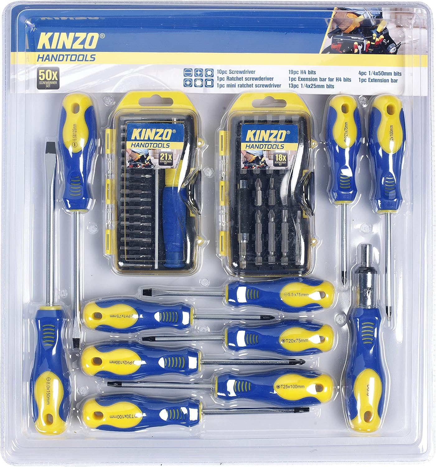Kinzo Screwdriver Set – Pack of 50) 8711252935225: Amazon.co.uk: DIY ...