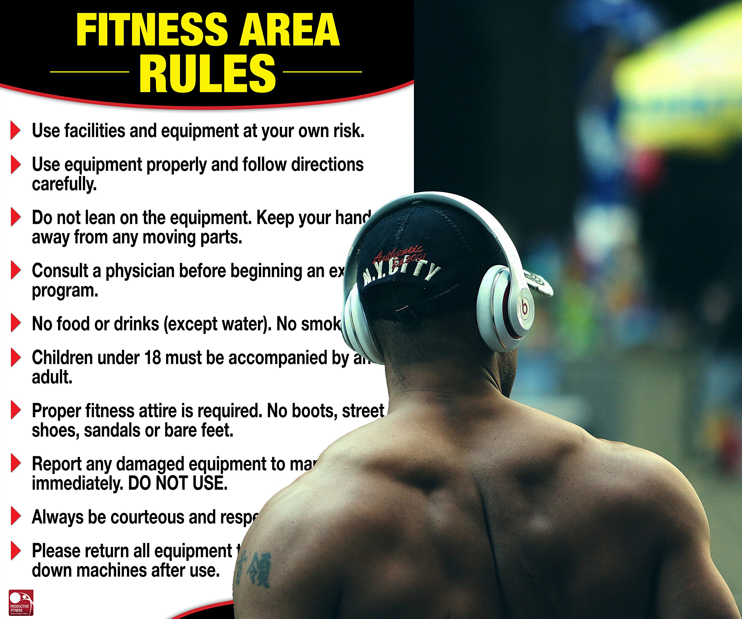 Fitness Area Rules Poster/Chart: Gym Safety Rules Poster, Rules Chart ...