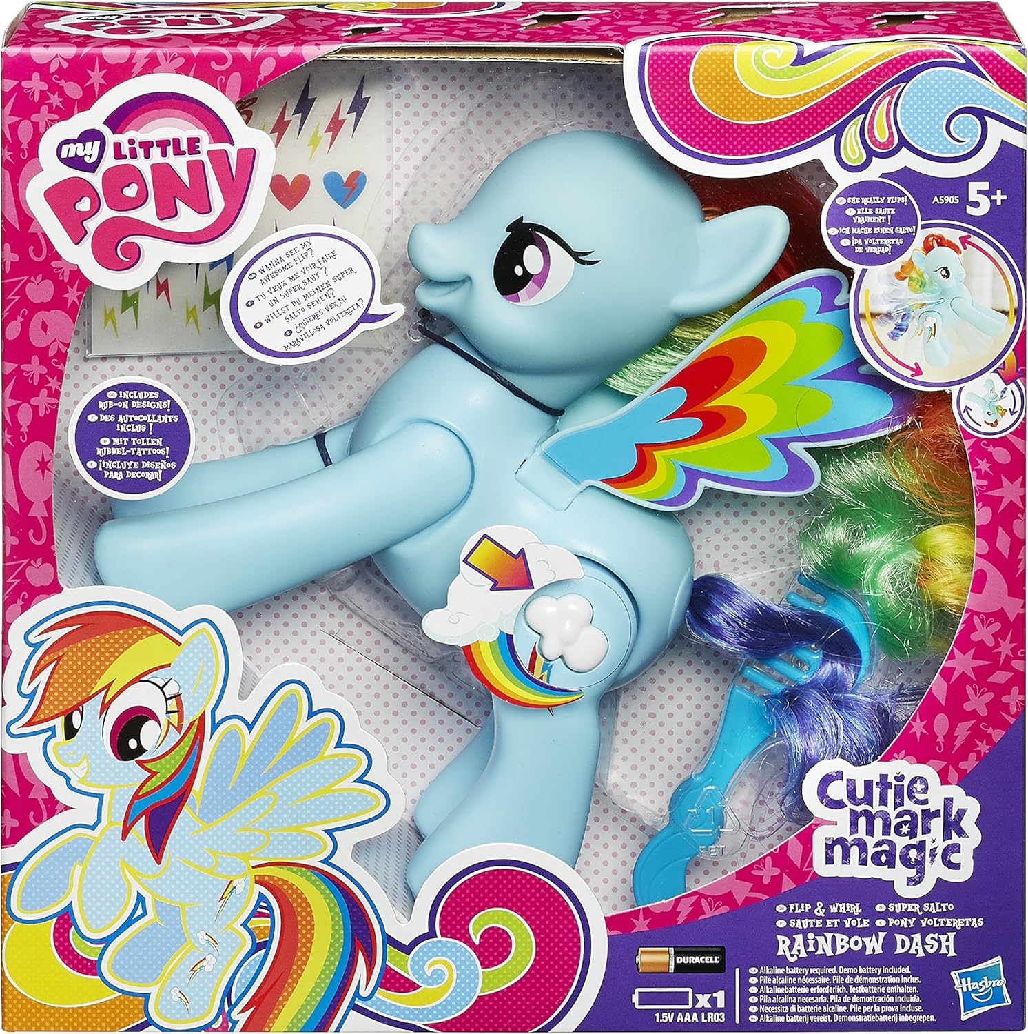 Hasbro My Little Pony Flip and Whirl Rainbow Dash Figure – BigaMart