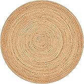 Amazon.com: Hausattire Hand Woven Jute Braided Rug, 3’ Round – Natural ...