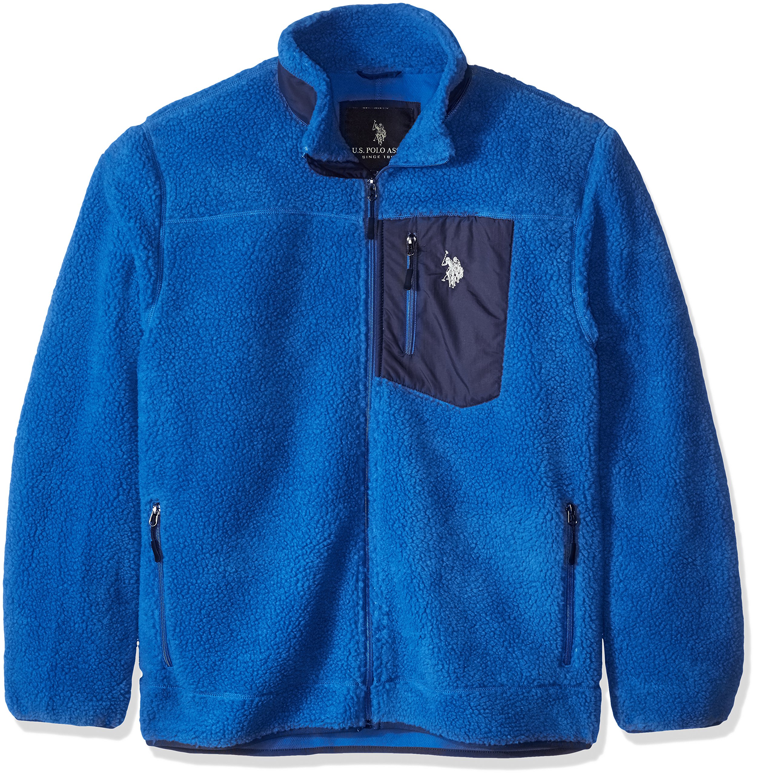 U.S. Polo Assn. Men's Faux Sherpa Jacket, China Blue, X-Large | Homer's ...