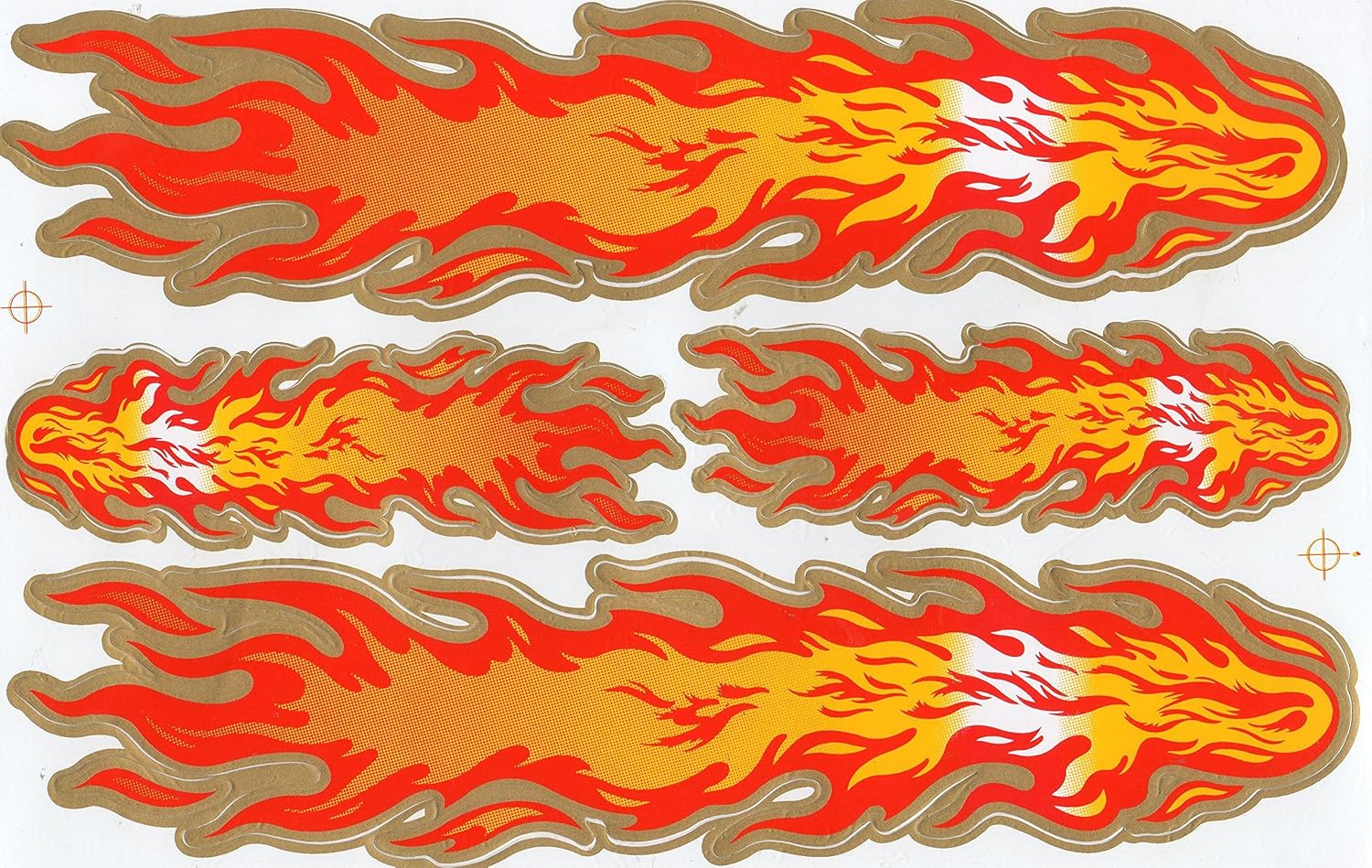 Flammen Feuer rot gelb Sticker Aufkleber Folie 1 Blatt 270 mm x 180 mm ...