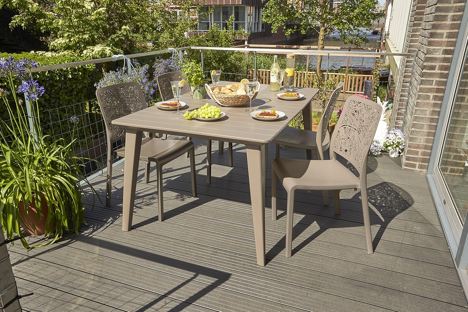 Keter Allibert Lima 160 Outdoor Garden Furniture Dining Table ...