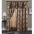 Amazon.com: GLORY RUGS Jacquard Luxury Window 2 Panel Set Brown Curtain ...