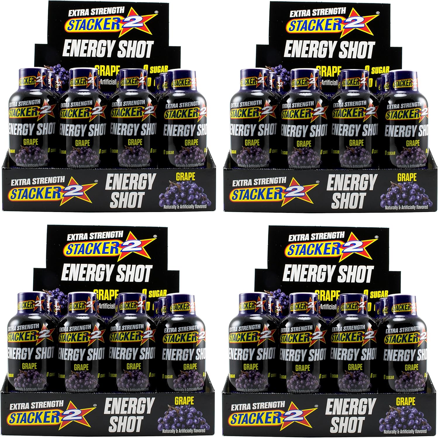 Amazon.com: Stacker 2 Extra Strength Energy Shots, Grape, 12 Bottles, 2 fl oz in Each Shot (4 ...