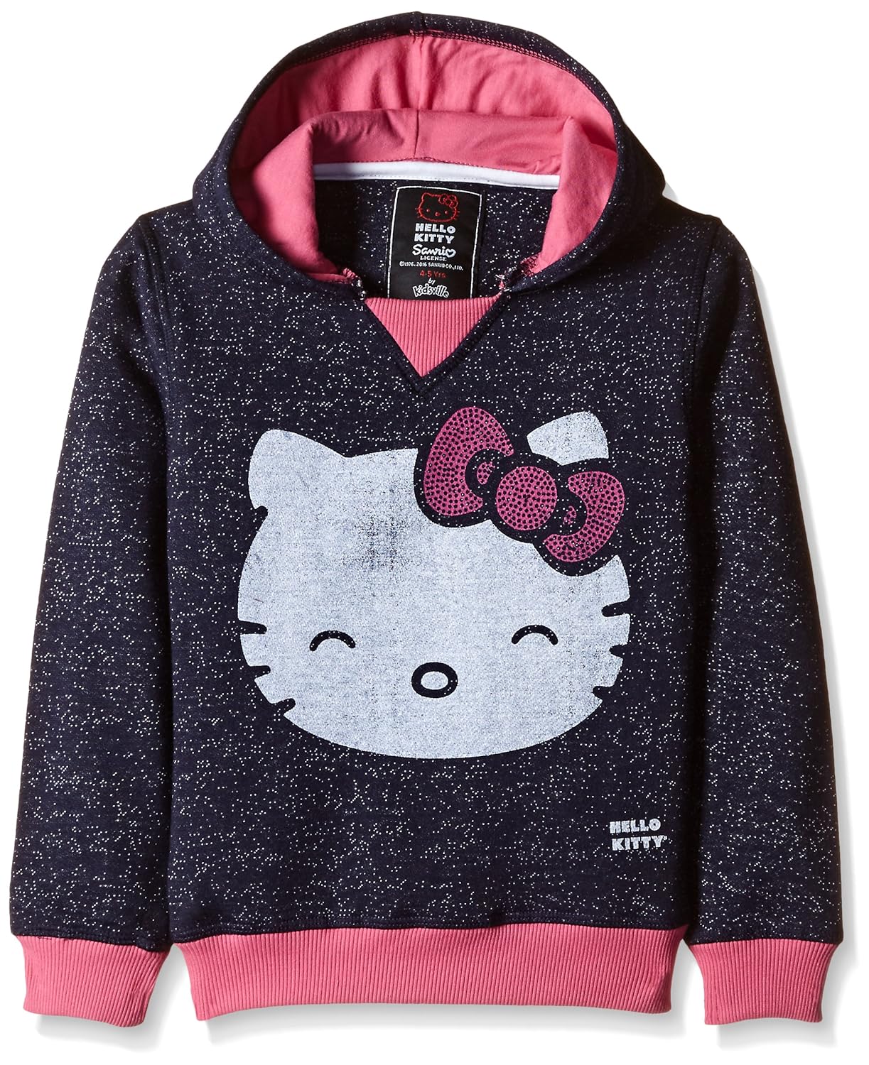 Hello Kitty Girls' Sweatshirt (HT1ESG2379_Blue/Sachet Pink_13/14 ...