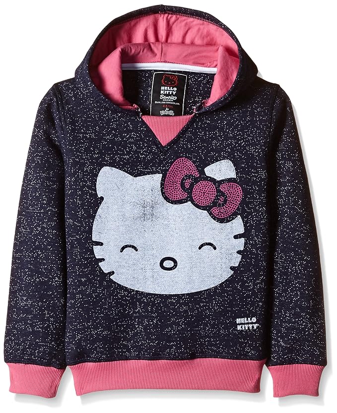 Hello Kitty Girls' Sweatshirt (HT1ESG2379_Blue/Sachet Pink_13/14 ...