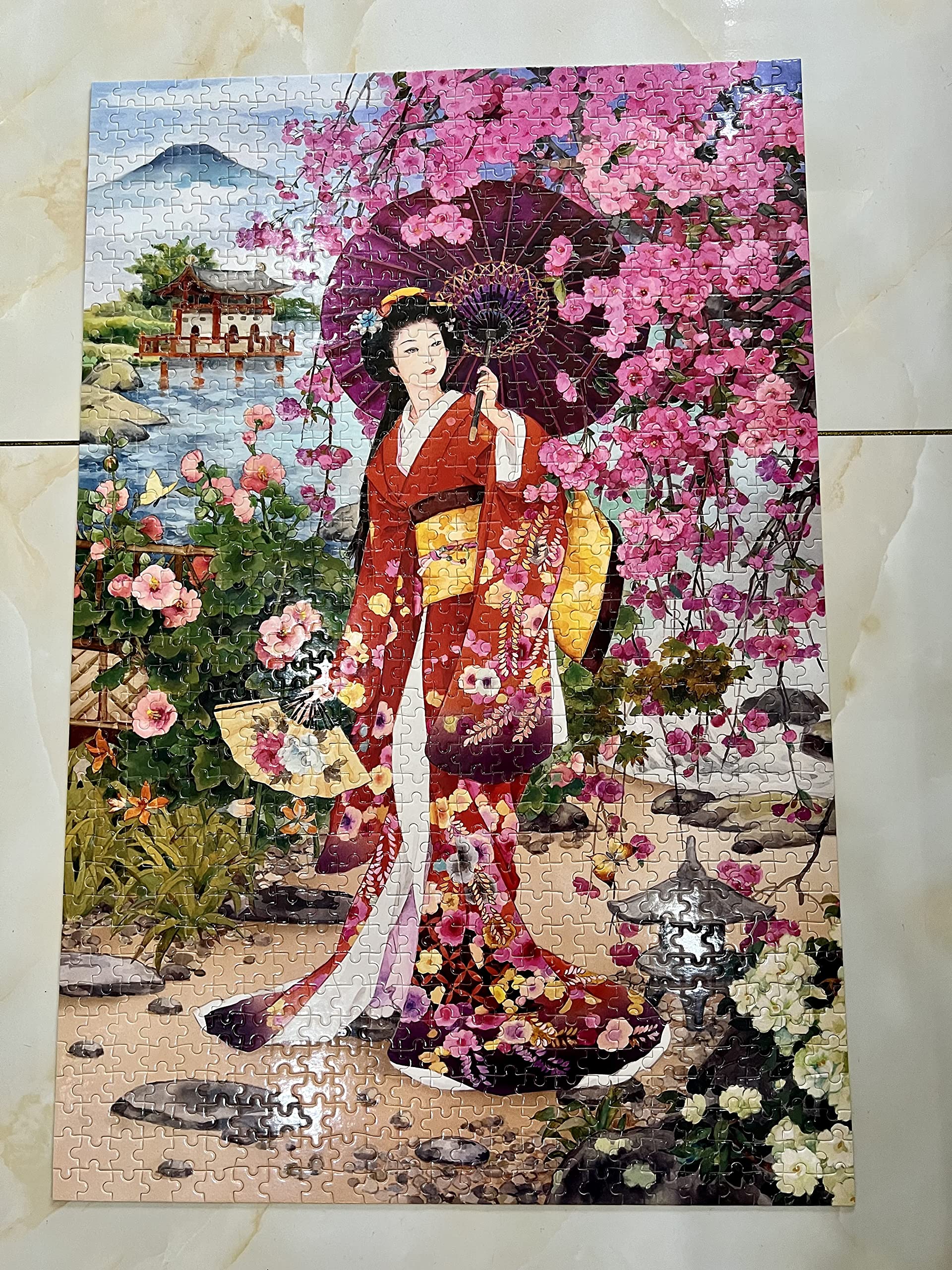 Mua Red Kimono Beauty Paintings by Haruyo Morita- Wooden Jigsaw Puzzles 1000 Piece for Teens and ...