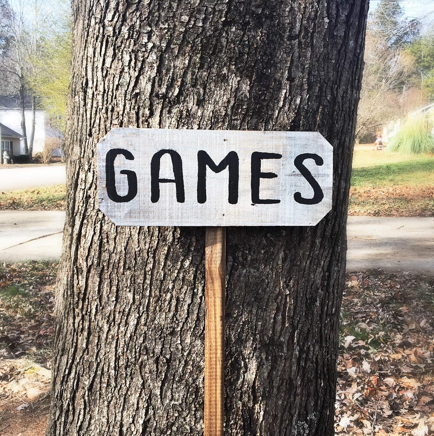 Amazon.com: Rustic Wooden Outdoor Games Sign With 3' Post: Handmade