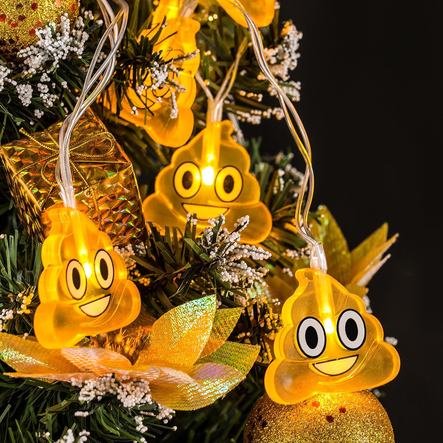 Poop Emoji Exclusive Led Fairy Lights, Battery Powered, Emoticon String ...