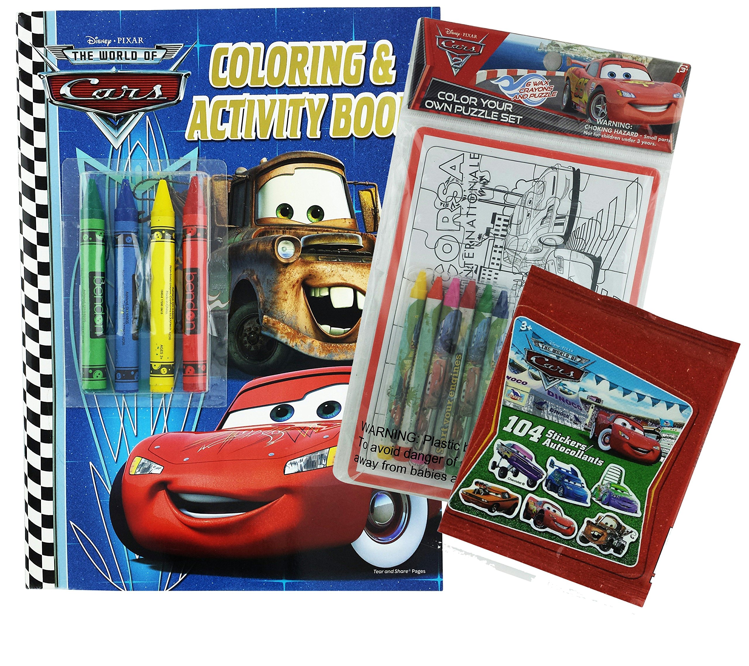 Buy Disney Pixar World of Cars, Coloring and Activity Book with 4 Jumbo ...