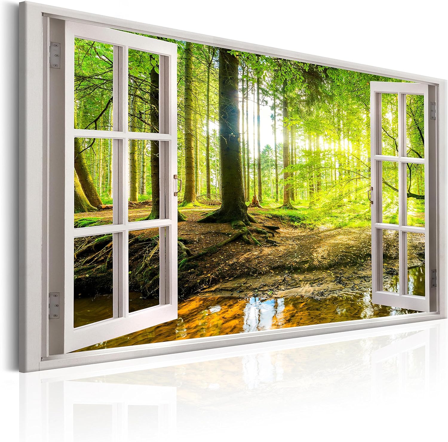 Amazon.de: murando - Bilder Fensterblick 90x60 cm Vlies Leinwandbild 1 TLG Kunstdruck modern
