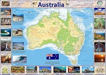 Illustrated Map of Australia - Paper Laminated (A0): Amazon.co.uk ...