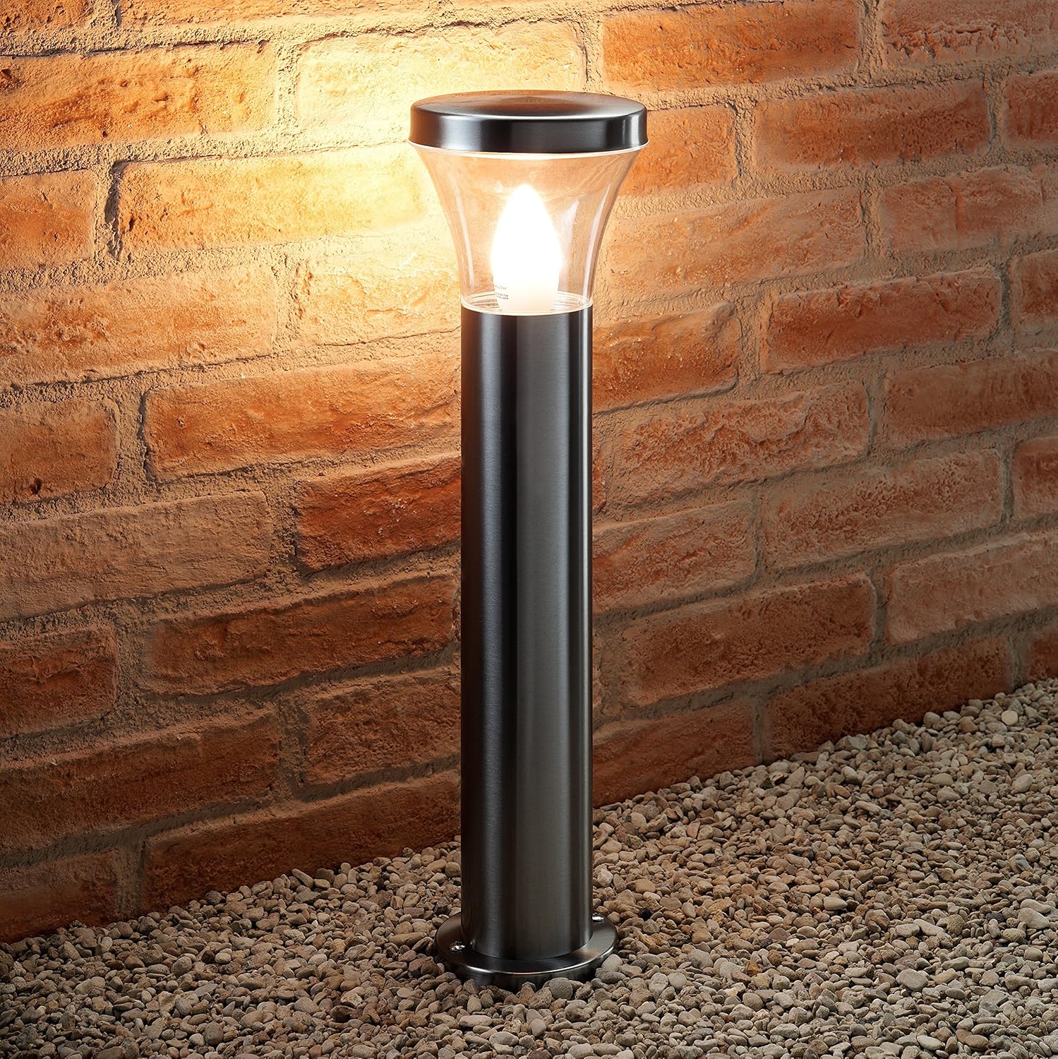 Auraglow IP44 Stainless Steel Outdoor Garden Path Post Light - 5w Warm ...