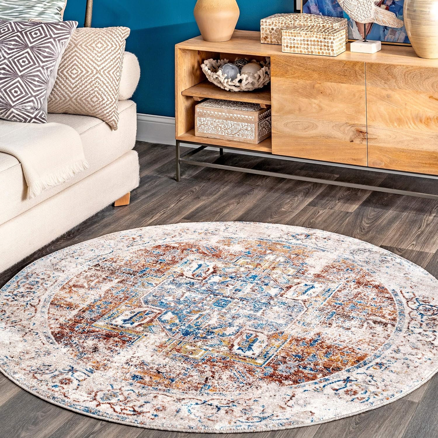 Amazon.com: nuLOOM Ethel Medallion Fringe Area Rug, 3' x 5' Oval, Ivory ...