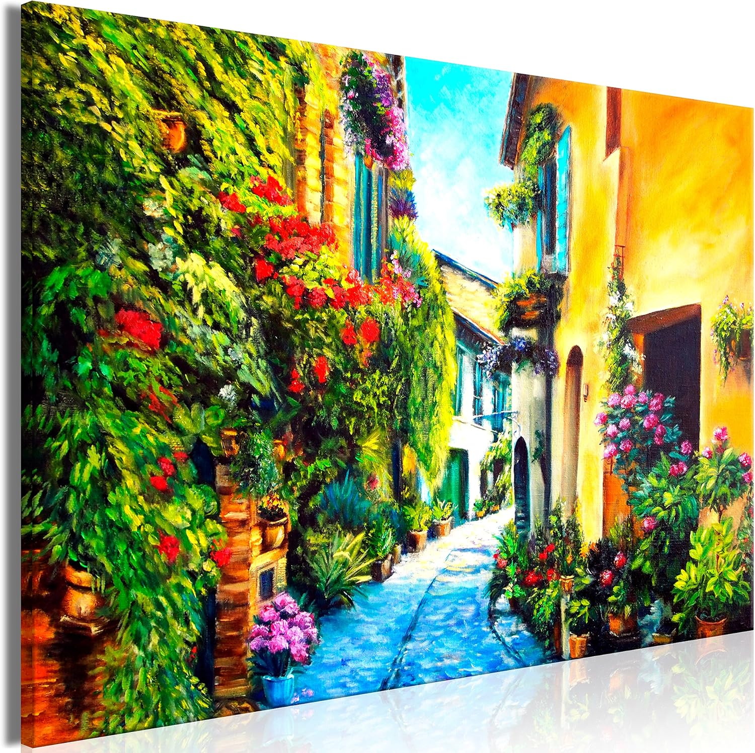 murando - Bilder italienische Gasse 90x60 cm Vlies Leinwandbild 1 TLG Kunstdruck modern ...