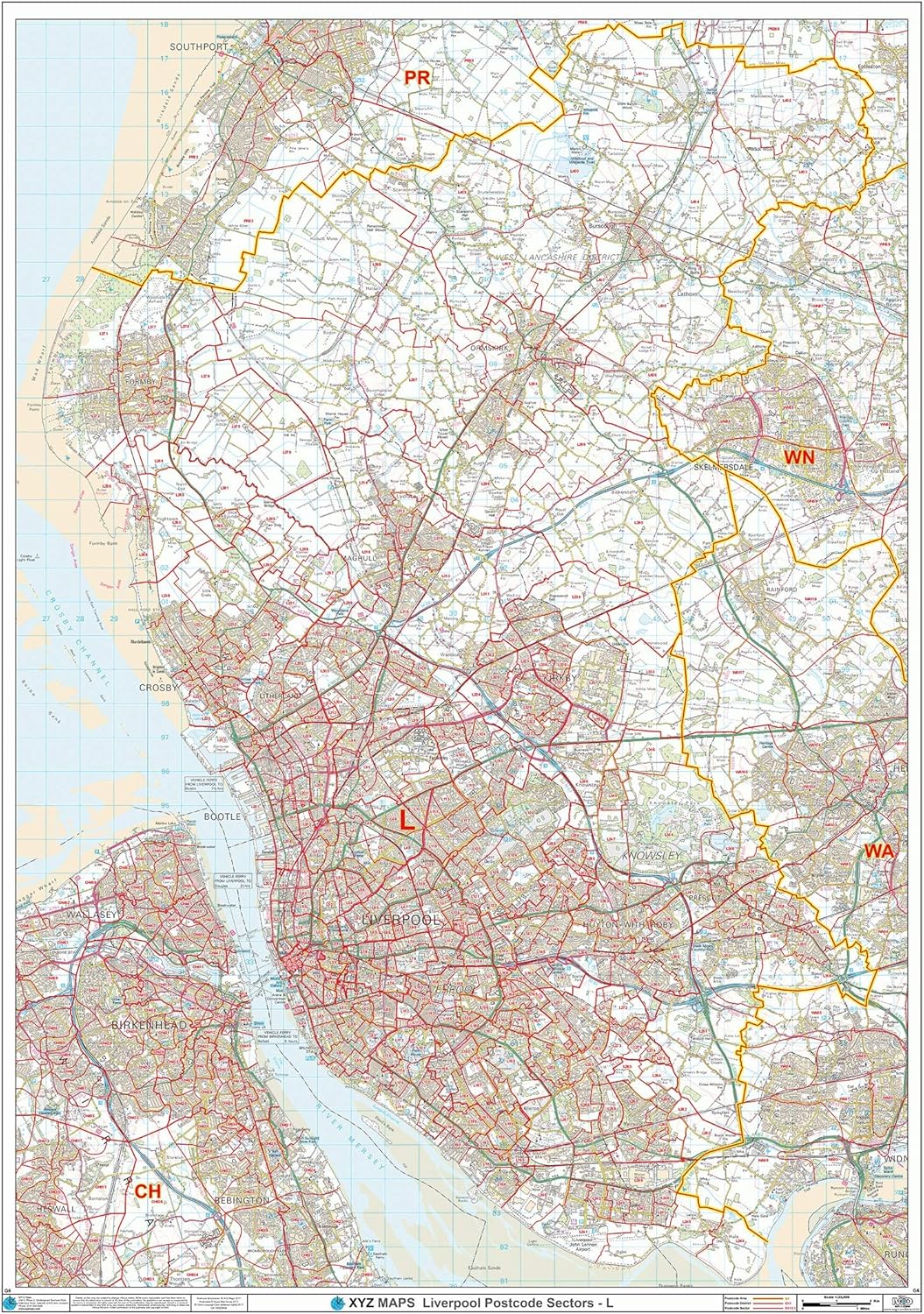 Liverpool - L - Postcode Wall Map - Plastic Coated: Amazon.co.uk ...