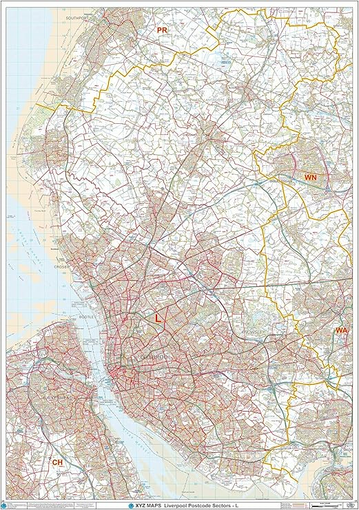 Liverpool - L - Postcode Wall Map - Plastic Coated: Amazon.co.uk ...