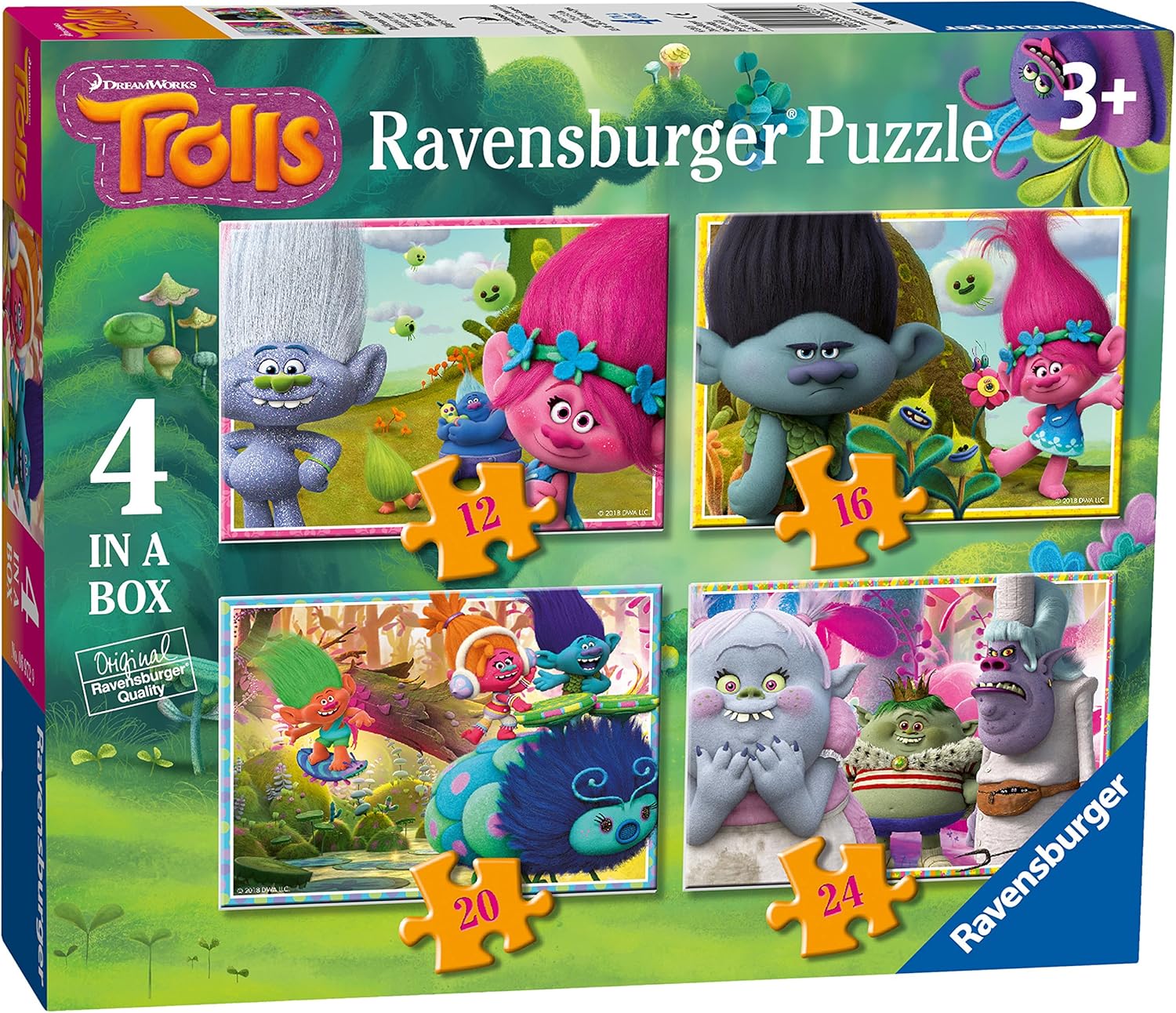 Ravensburger Trolls 4 dans Une boîte (12, 16, 20, 24PC) Puzzles: Amazon ...