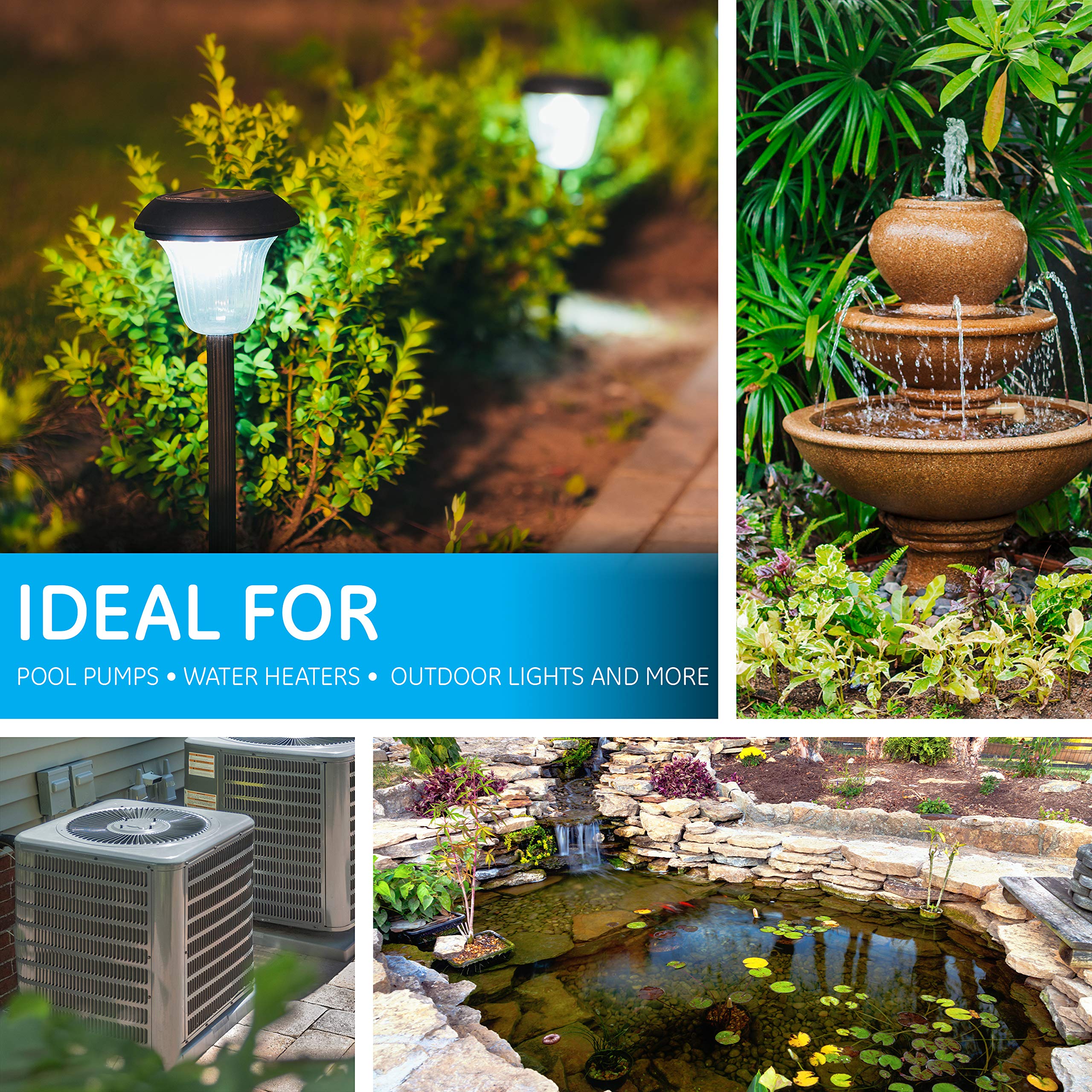 GE 24-hour Mechanical Pool Timer Switch, Timers For 2HP 40A Load ...