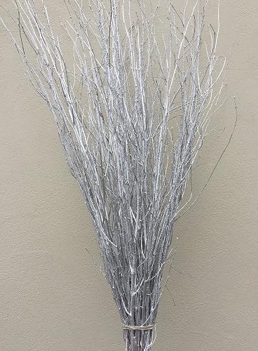 Decorative Coloured Birch Twigs and branches - White with Silver - 90cm ...