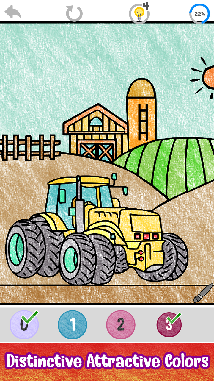 Tractors Color By Number - Vehicles Coloring Book:Amazon.co.uk:Appstore ...