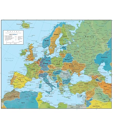 Large Scale Old Political Map Of Europe With Capitals 1972 Old Maps